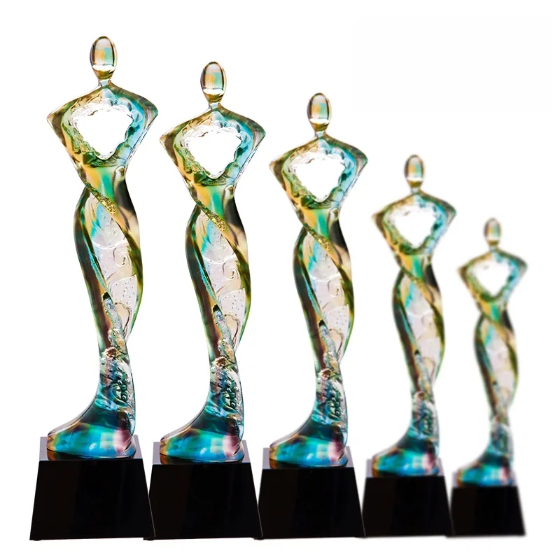 Custom award pade de verre lady women award Statue of Liberty figure ...